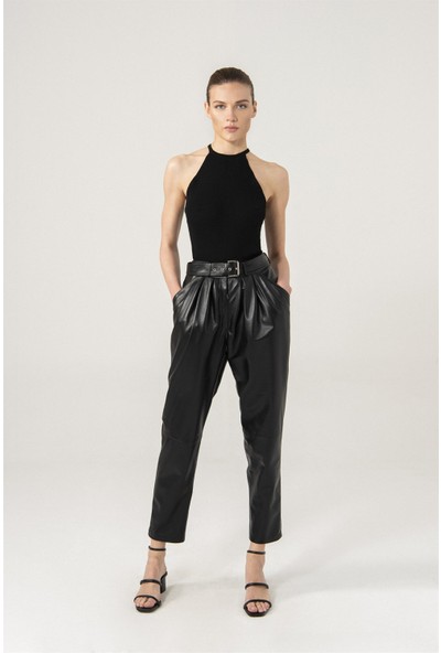 Black Noble Gracıe Siyah Pileli Pantolon Black Noble Gracıe Siyah Pileli Pantolon
