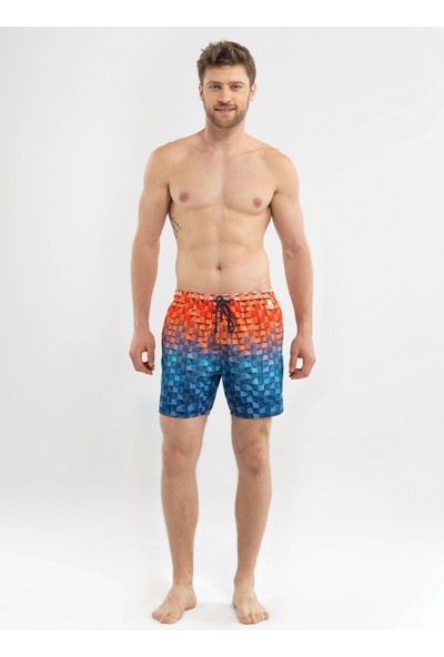 Blackspade Erkrk Şort Mayo - 8557 - Turuncu Baskılı Blackspade Erkrk Şort Mayo - 8557 - Turuncu Baskılı