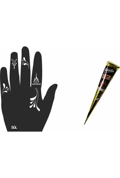 Henna Dibace Kına Kalıbı Geçici Dövme ve Golecha Hint Kınası Henna Dibace Kına Kalıbı Geçici Dövme ve Golecha Hint Kınası