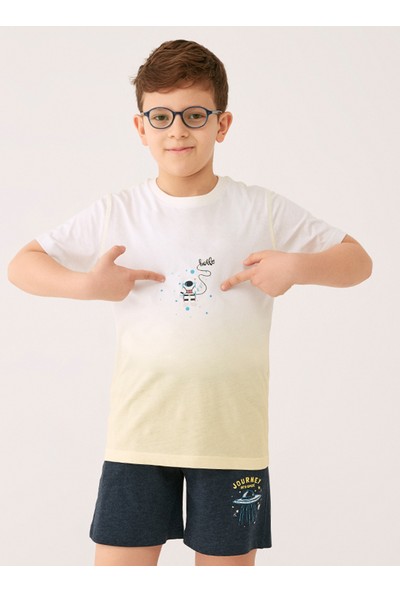 Dagi Erkek Çocuk Şortlu Takım Sarı