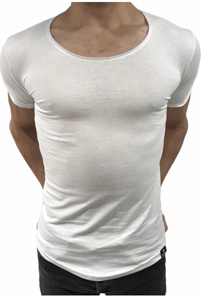 Anecdote ByBülent Erkek Oval Yaka Tişört Açık Yaka Likralı Slim Fit T-Shirt Beyaz VR013 Anecdote ByBülent Erkek Oval Yaka Tişört Açık Yaka Likralı Slim Fit T-Shirt Beyaz VR013