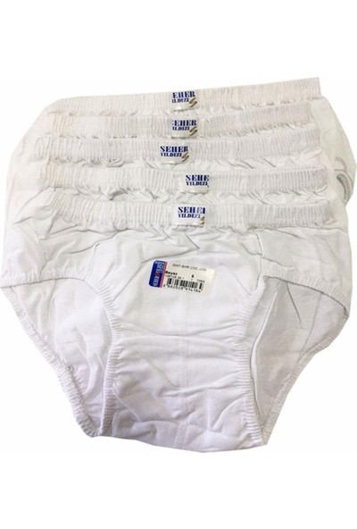 Seher Yıldızı Erkek Çocuk Slip Külot Beyaz 12'li Paket Seher Yıldızı Erkek Çocuk Slip Külot Beyaz 12'li Paket