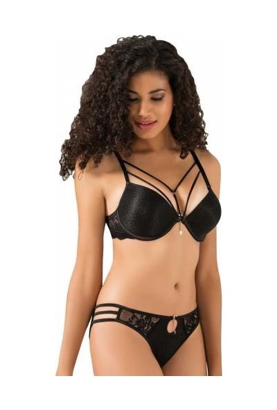 Le Jardin 5020 Silikonlu Taşlı Simli Sütyen Takım