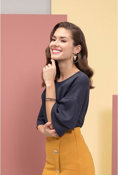 Tchibo Düğmeli Kalem Etek Safran