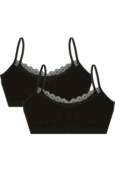 Donella 2'li Siyah Dantelli Genç Kız Sütyen - 5971QD-2LI
