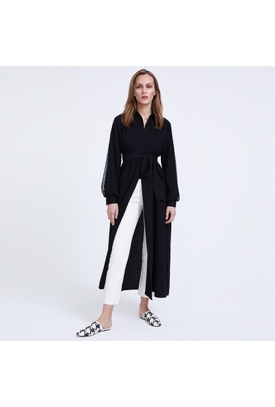 Habb Kadın Siyah Abaya Kap