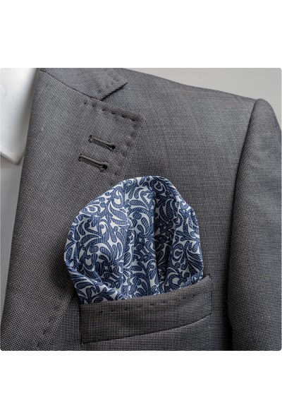 Exve Exclusive Mavi Desenli Yaka Mendili Exve Exclusive Mavi Desenli Yaka Mendili