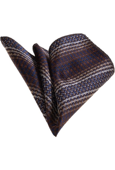 Exve Exclusive Kahverengi Desenli Yaka Mendili