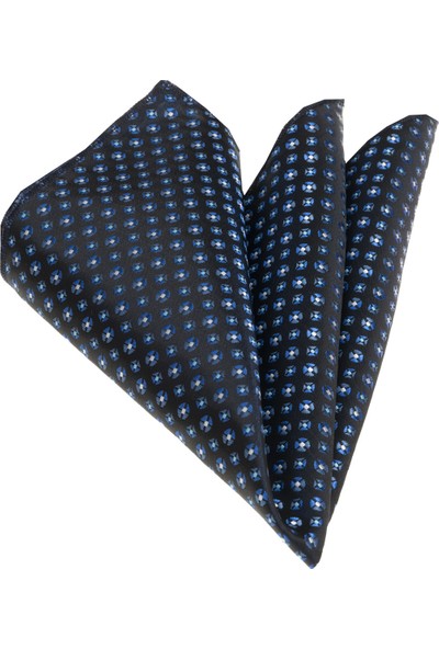 Exve Exclusive Siyah Mavi Geometrik Desenli Cep Yaka Mendili Exve Exclusive Siyah Mavi Geometrik Desenli Cep Yaka Mendili