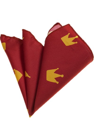 Exve Exclusive Sarı Kırmızı Taç Desen Yaka Mendili