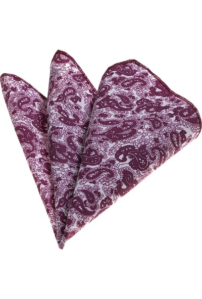 Exve Exclusive Bordo Şal Desen Yaka Mendili