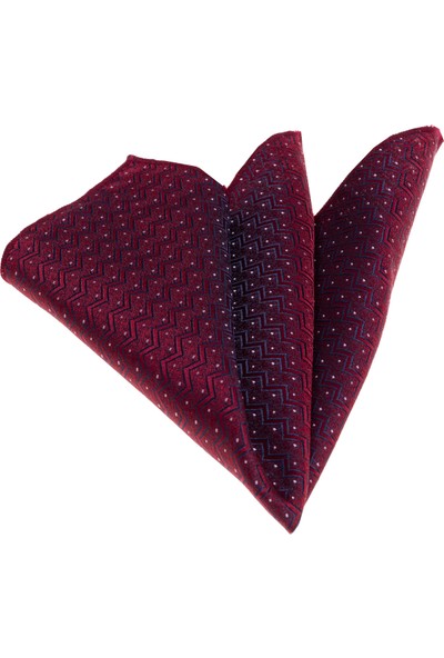 Exve Exclusive Kırmızı Zigzag Desen Italyan Stil Yaka Mendili