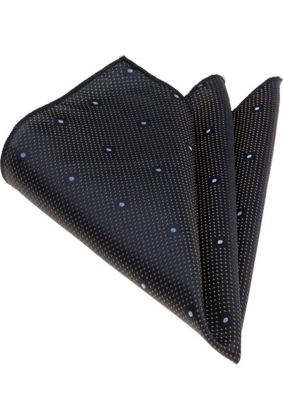 Exve Exclusive Siyah Kahverengi Kareli Cep Yaka Mendili