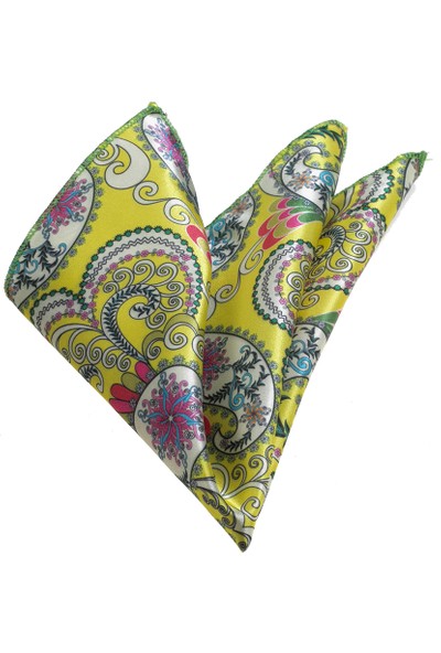 Exve Exclusive Sarı Şal Desen Yaka Mendili