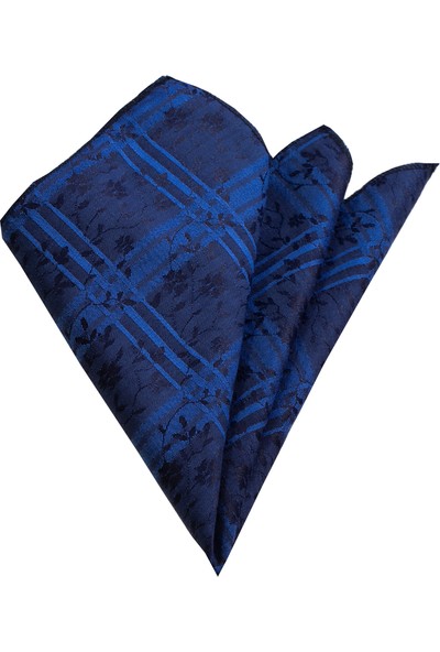 Exve Exclusive Lacivert Çiçekli Yaka Mendili