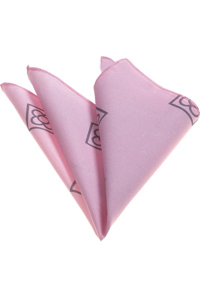 Exve Exclusive Pembe Üzeri Çiçek Desen Yaka Mendili