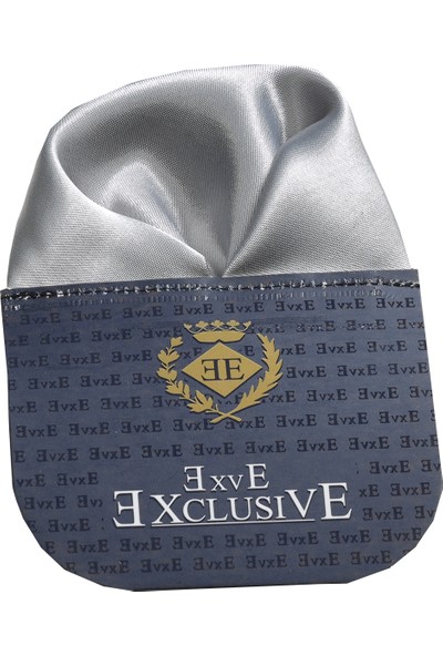 Exve Exclusive Gri Saten Katlanmış Kullanıma Hazır Cep Mendili Exve Exclusive Gri Saten Katlanmış Kullanıma Hazır Cep Mendili
