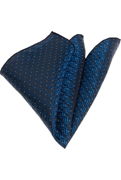 Exve Exclusive Mavi Zigzag Desen Italyan Stil Yaka Mendili Exve Exclusive Mavi Zigzag Desen Italyan Stil Yaka Mendili