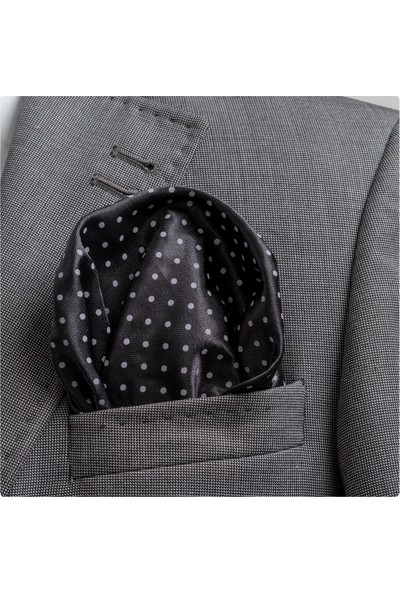 Exve Exclusive Siyah Puantiyeli Yaka Mendili