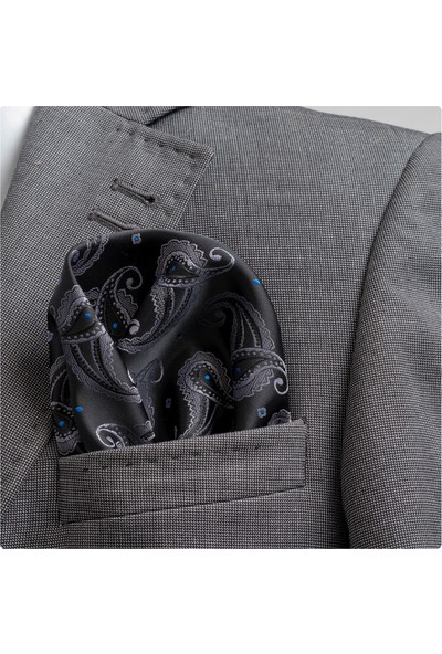 Exve Exclusive Gri Şal Desen Yaka Mendili