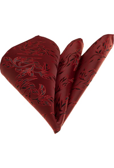 Exve Exclusive Bordo Siyah Yaprak Desen Dokuma Cep Yaka Mendili Exve Exclusive Bordo Siyah Yaprak Desen Dokuma Cep Yaka Mendili