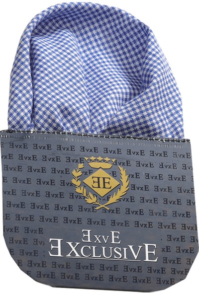 Exve Exclusive Mavi Beyaz Kazayağı Katlanmış Kullanıma Hazır Cep Mendili Exve Exclusive Mavi Beyaz Kazayağı Katlanmış Kullanıma Hazır Cep Mendili