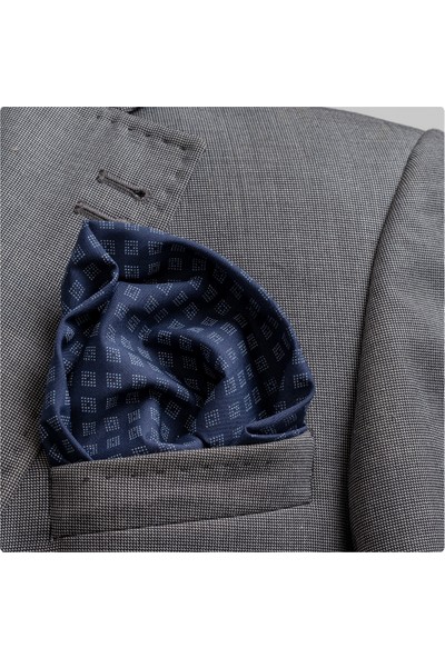 Exve Exclusive Lacivert Kareli Yaka Mendili