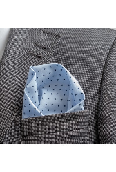 Exve Exclusive Mavi Baskılı Yaka Mendili Exve Exclusive Mavi Baskılı Yaka Mendili