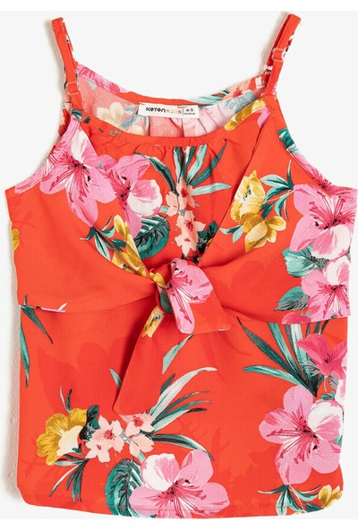 Koton Kids Kız Çocuk Çiçekli Askılı Bluz