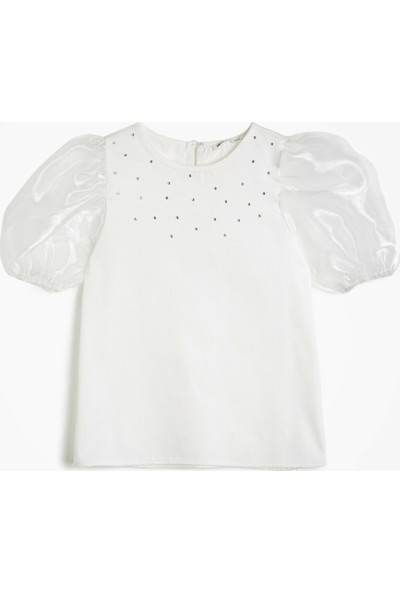 Koton Kids Kız Çocuk Tas Detaylı Bluz