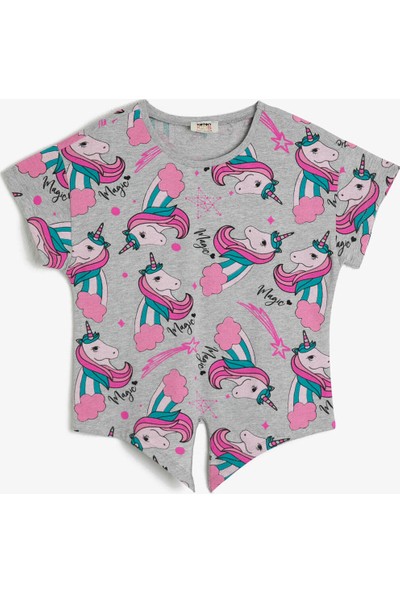 Koton Unicorn Desenli Kısa Kollu Tişört