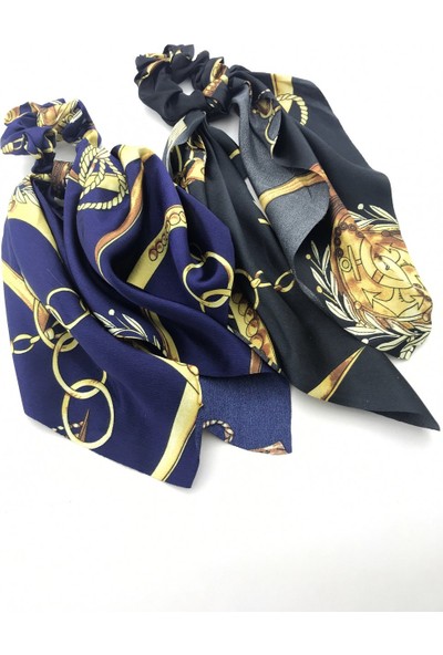 Pampiki Lastikli Fular Saç Tokası 2'li Set Pampiki Lastikli Fular Saç Tokası 2'li Set