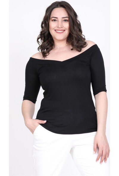 Myline Üst Üste Gelen Karmen Yaka Bluz 35306 Myline Üst Üste Gelen Karmen Yaka Bluz 35306