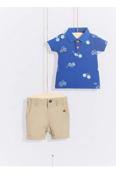 Wogi Baby Erkek Bebek 2'li Şort Takım 4 Beden Wogi Baby Erkek Bebek 2'li Şort Takım 4 Beden