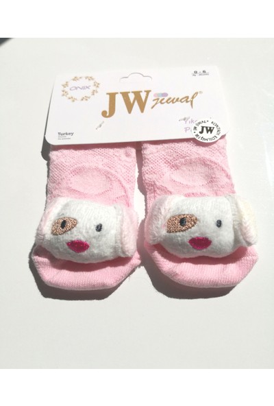 Jewal Oyuncak Pembe Köpek Aksesuarlı Pamuklu Bebek Çorabı