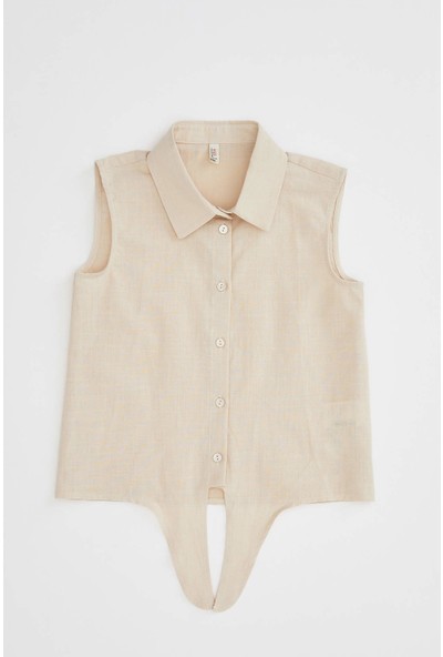 Defacto Kız Çocuk Bağlama Detaylı Kolsuz Gömlek N3071A620SP