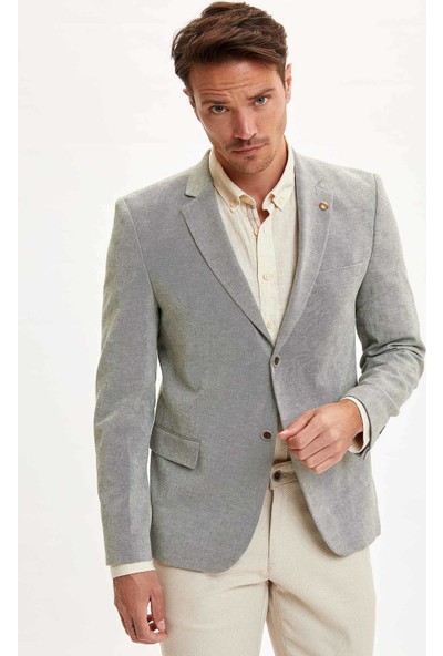 DeFacto MODERN FIT Baskılı Yarım Astar Blazer N6044AZ20SM