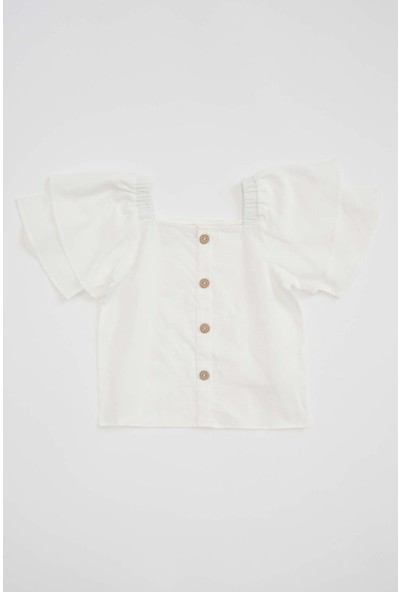 DeFacto Kız Çocuk Kısa Kollu Omuzu Açık Bluz N9404A620SM