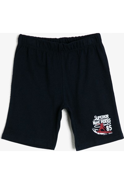 Koton Erkek Çocuk Basic Pamuklu T-Shirt Kumasindan Cepsiz Baskılı Beli Lastikli Şort Koton Erkek Çocuk Basic Pamuklu T-Shirt Kumasindan Cepsiz Baskılı Beli Lastikli Şort