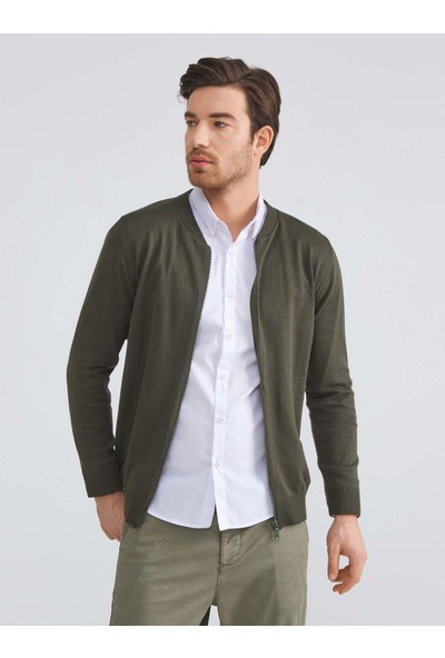 Xint Pamuklu Bomber Yaka Slim Fit Fermuarlı Hırka Xint Pamuklu Bomber Yaka Slim Fit Fermuarlı Hırka