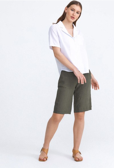 Xint Keten Rahat Kesim Şort