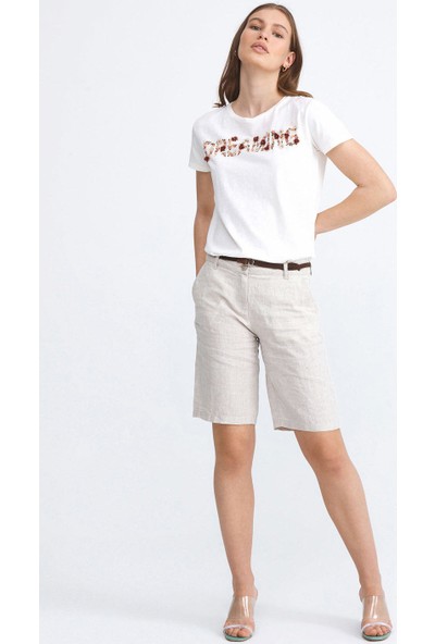 Xint Keten Rahat Kesim Şort