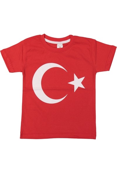 Durul Store Türk Bayraklı Çocuk Tişört 13 - 14 Yaş