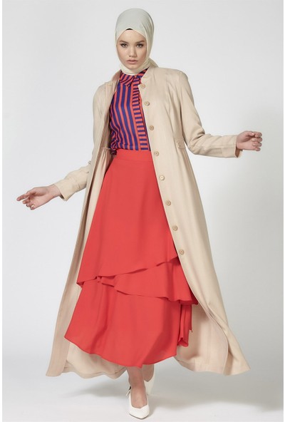 Armine Boncuk Detaylı Pardesü