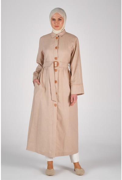 Armine Düğme Detaylı Pardesü