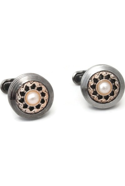 Nilegant Incili Siyah Kadın Kol Düğmesi