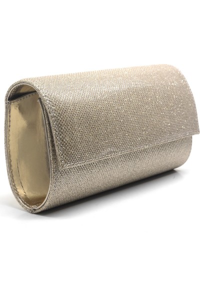 N Trend Altın Rengi Askılı Abiye Portföy Çanta