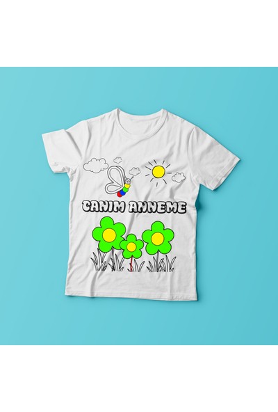 T-Moni Design Boyanabilir Canım Anneme Desenli Erkek Çocuk Tişörtü T-Moni Design Boyanabilir Canım Anneme Desenli Erkek Çocuk Tişörtü