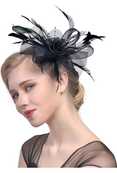 Bba New Trend Siyah Sade Tokalı Vualet Nikah Şapkası