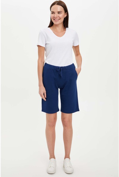 DeFacto Beli Bağcıklı Relax Fit Bermuda Şort N7439AZ20SP